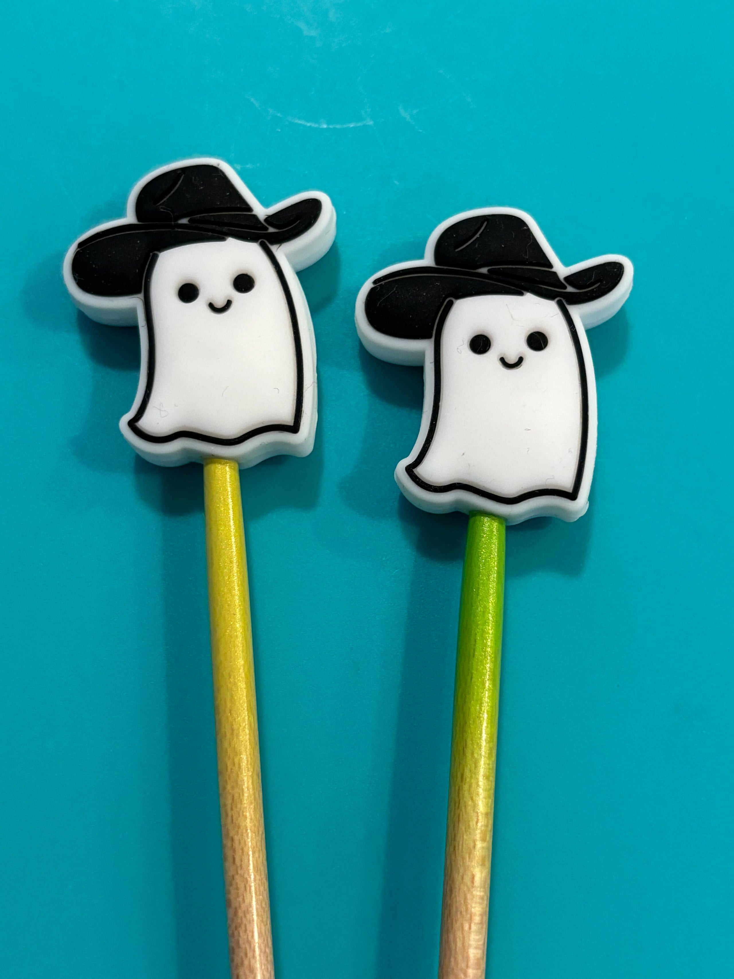 Comma Craft Co - Knitting needle point protectors - Cowboy hat ghost ...